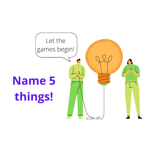 Name 5 Things Quick And Easy English Worksheets For ESL Teachers